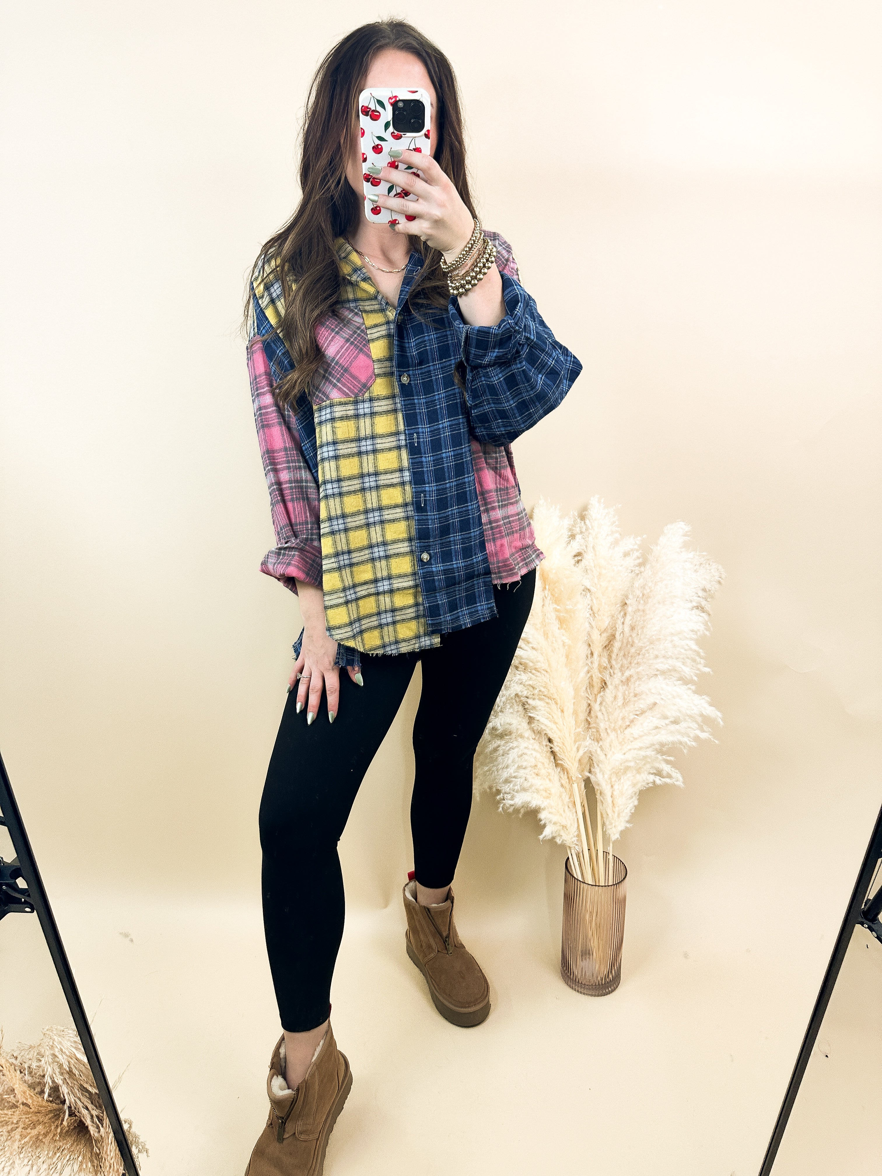 Neela Multi Color Plaid Flannel Shirt – Golden Co.